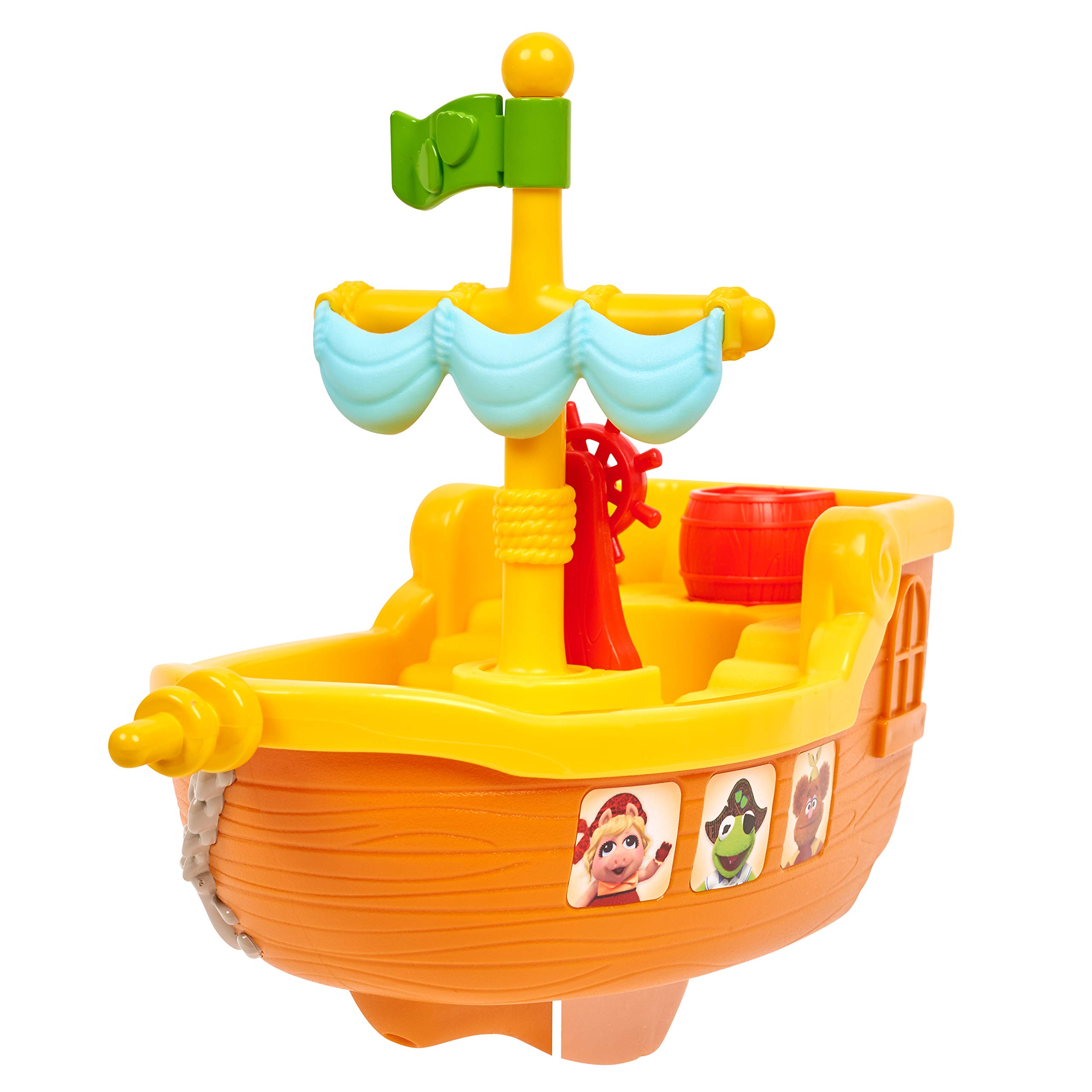Just Play Disney Junior Muppet Babies Tub Time Cruiser with Kermit the Frog Figure, Bath Toy Boat, Officially Licensed Kids Toys for Ages 3 Up