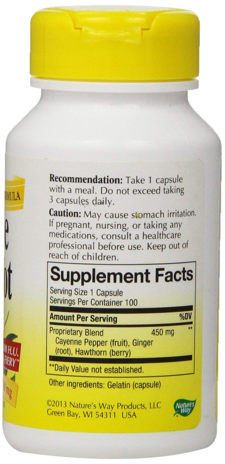 Nature's Way Premium Blend Cayenne Extra Hot, 450 mg of blend per serving, 100 Vcaps (Packaging May Vary)