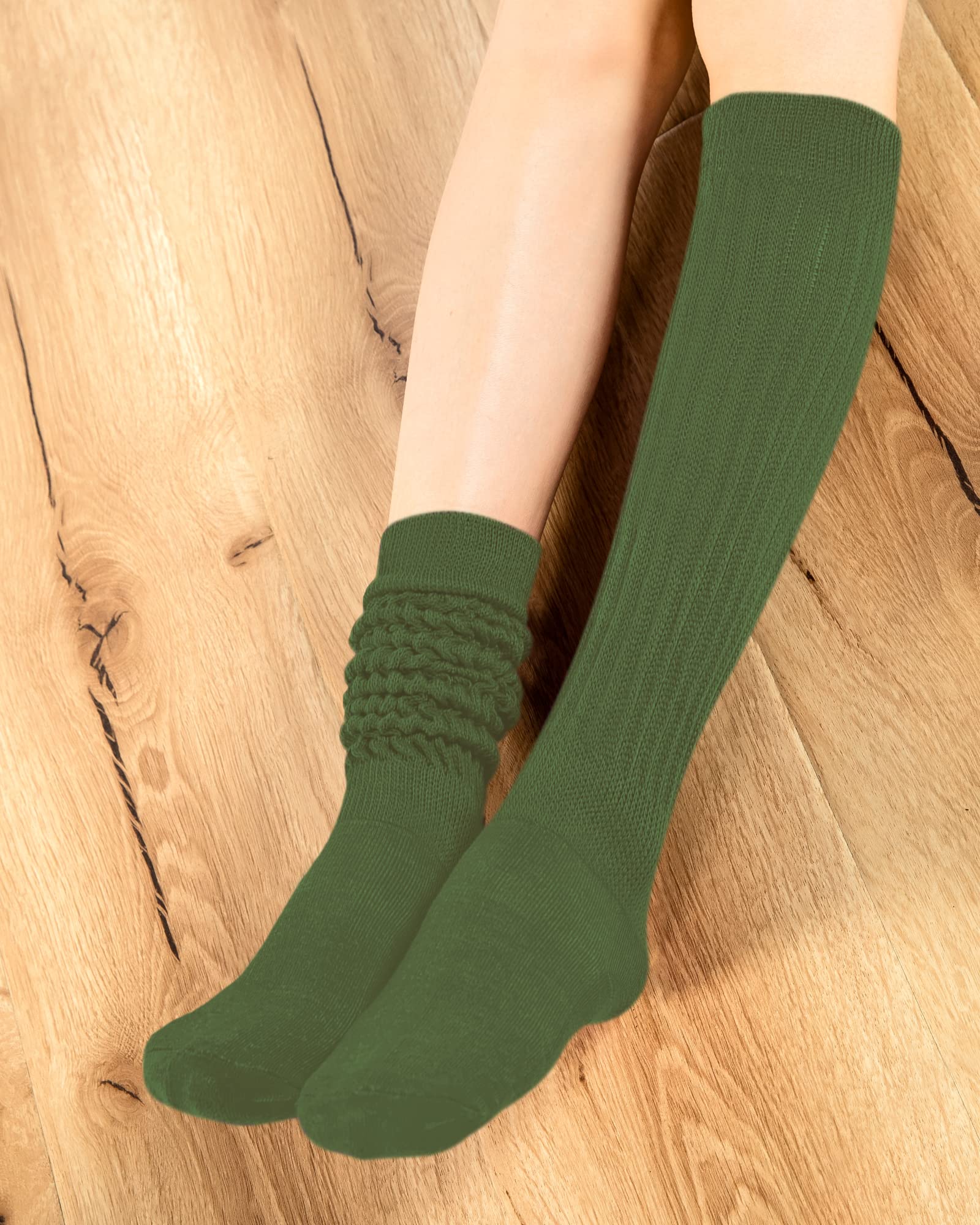 BOOPH Slouch Socks Women Scrunch Sock Knee High Slouchy Socks for Women Size 6-11 Royal Blue