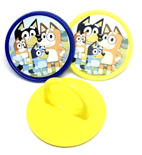 Bluey Party Supplies Cupcake Toppers Birthday Cake Decorations Party Favors - Package of 16 rings from Blue Fox Baking G58