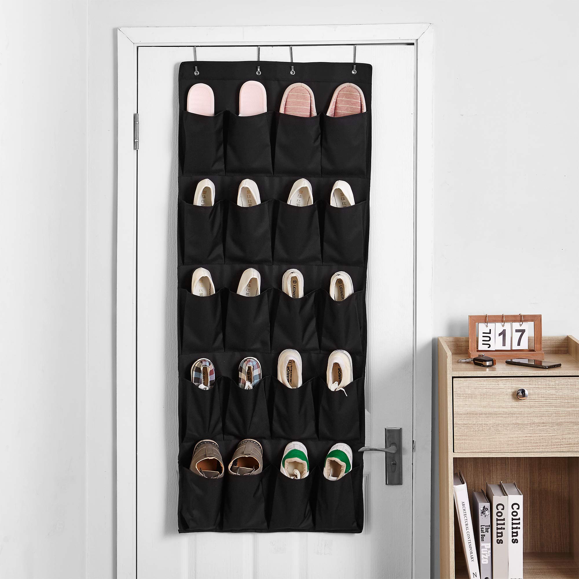 DormCo Hanging Over-The-Door Shoe Pockets - TUSK College Storage - Black