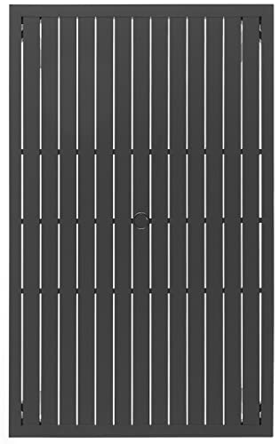Crosley Furniture Hansen 6-Person Rectangular Outdoor Dining Table with Umbrella Hole for Outside Patio, Matte Black