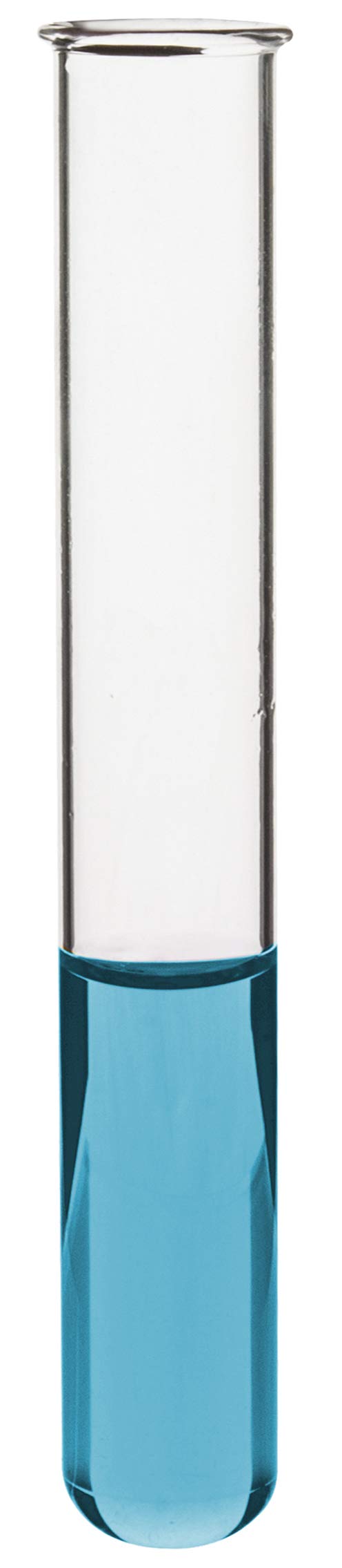 EISCO 48PK Test Tubes, 12ml - Borosilicate 3.3 Glass - 1.2mm Thick Walls, Beaded Rim - Superior Heat & Chemical Durability - 4" Tall, 0.6" Diameter - Fire Polished Ends