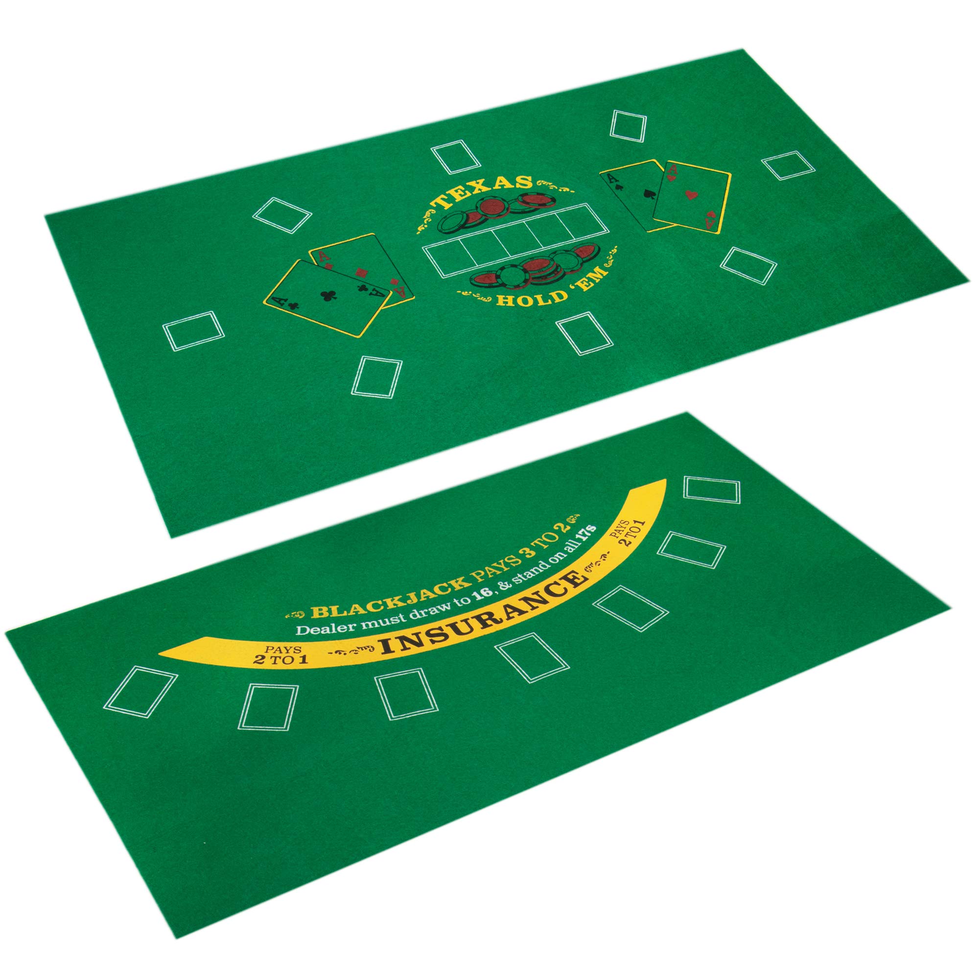 Double-Sided Poker Table & Blackjack Casino Mini Felt | Convenient, Space-Saving 36" x 18" Roll-up Casino Gambling Tabletop Mat | Smooth 2mm for Coffee Table Texas Hold 'Em & Blackjack Card Games
