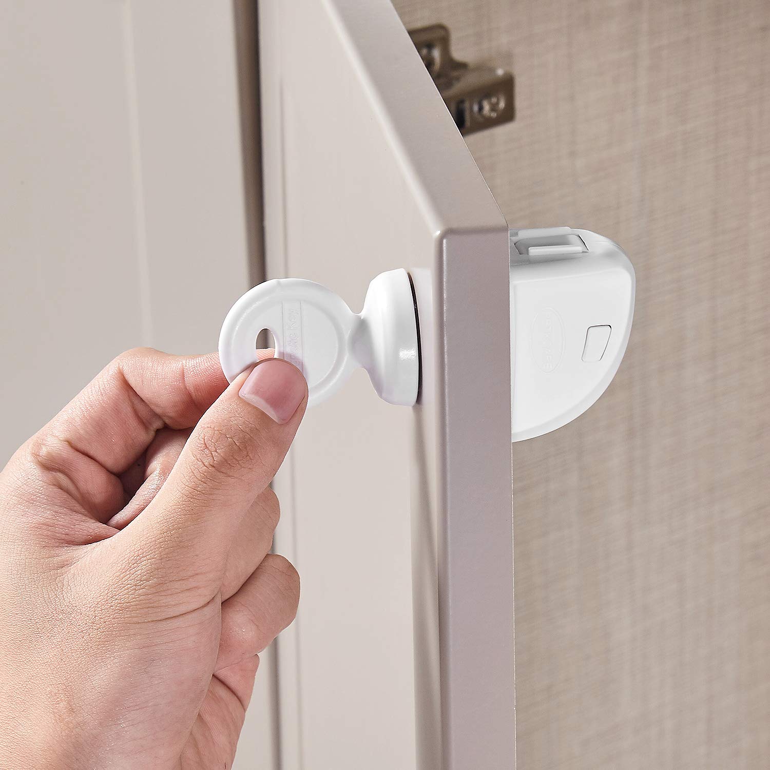 BBTKCARE Cabinet Locks for Babies | Adhesive Magnetic Baby Locks | Baby Proofing | Set of 8 Locks and 2 Keys