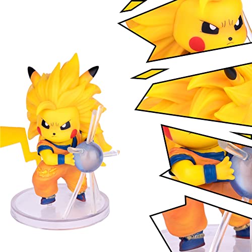 LESESOBE Goku Figure Statues Figurine DBZ Super Saiyan ssj3 Collection Birthday Gifts PVC 4 Inch