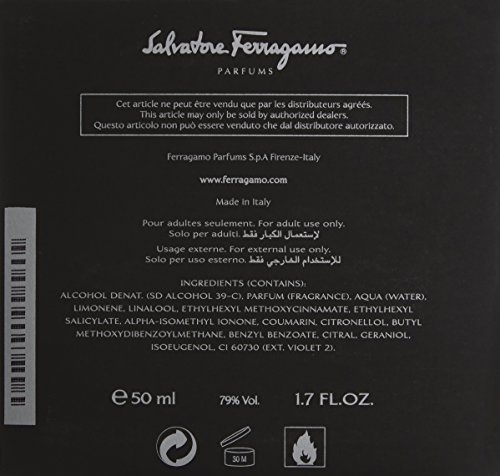 Salvatore Ferragamo F Black Eau De Toilette Spray for Men, 1.7 Fl Oz