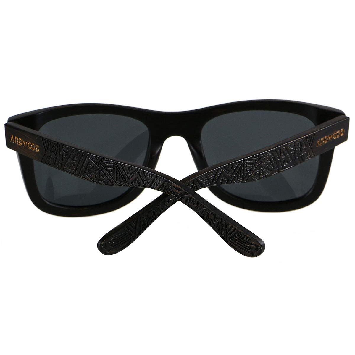 ANDWOOD Bamboo Sunglasses Floating for Men Women Wood Sunglass Wooden Frame Polarized Vintage Black Handmade