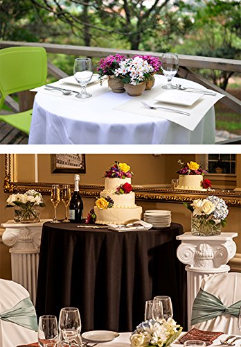 GEFEII Kitchen White Tablecloth 90 inch Round Tablecloths Solid Polyester Table Cloth for Wedding Party Restaurant Banquet Dining Buffet Table Picnic Decorations (Round-90 inch, White)