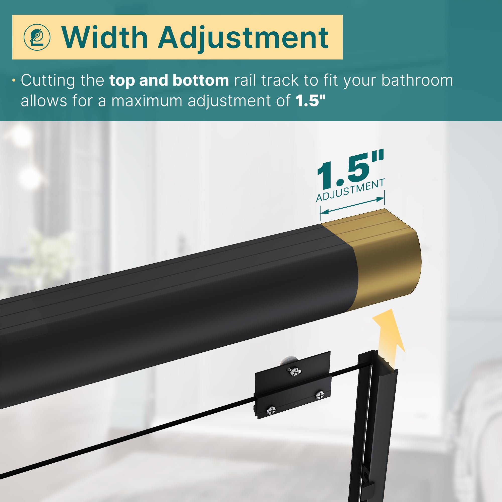 ELEGANT Semi-Frameless Sliding Shower Door 60 in. W x 72 in. H, Bathroom Sliding Door with 1/4'' Clear Glass, Black Hardware Double Sliding Glass Shower Enclosure