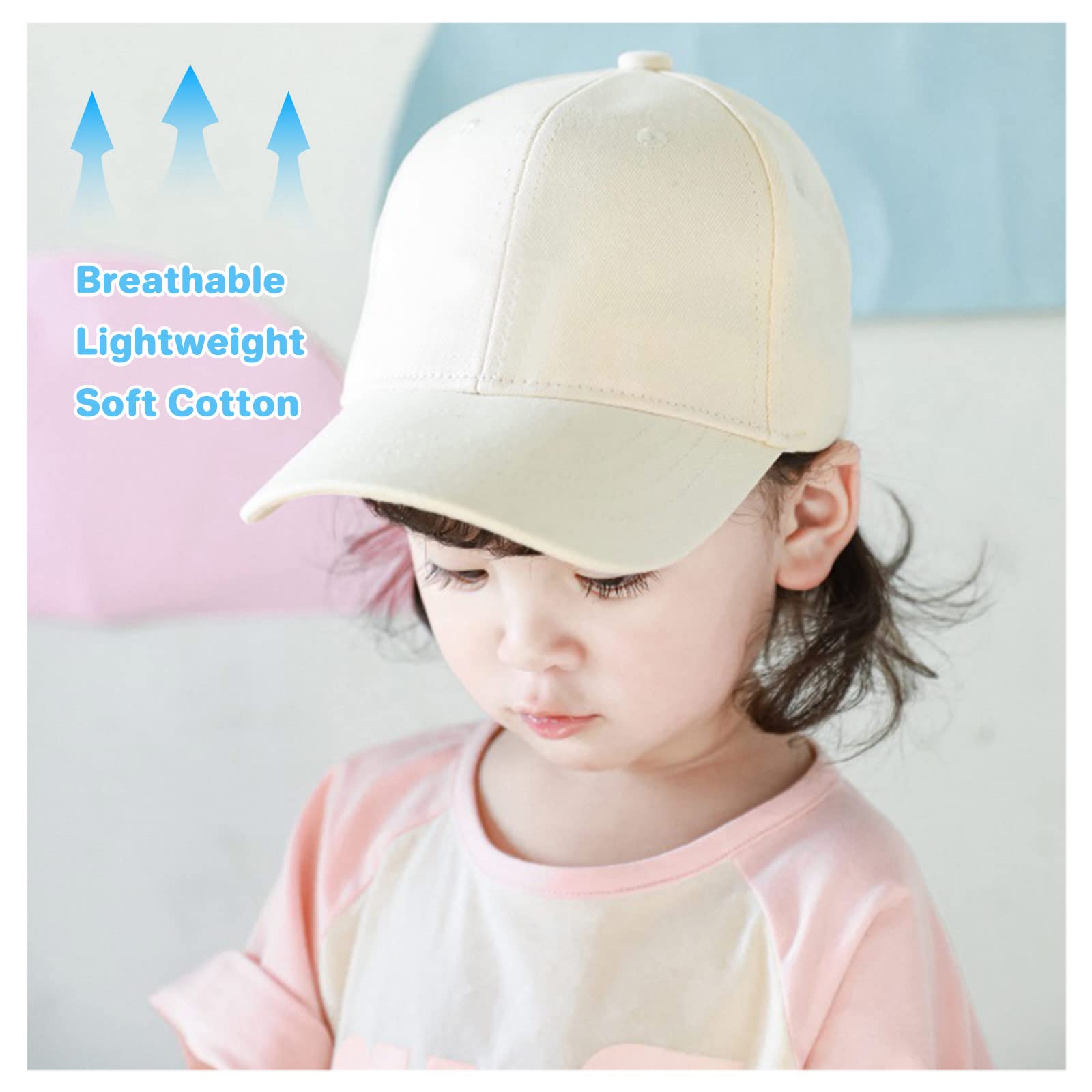 Duoyeree Kids Baseball Cap Sun Hat Adjustable Lightweight Soft Summer Beach Play Hat for Toddlers Little Boys Girls