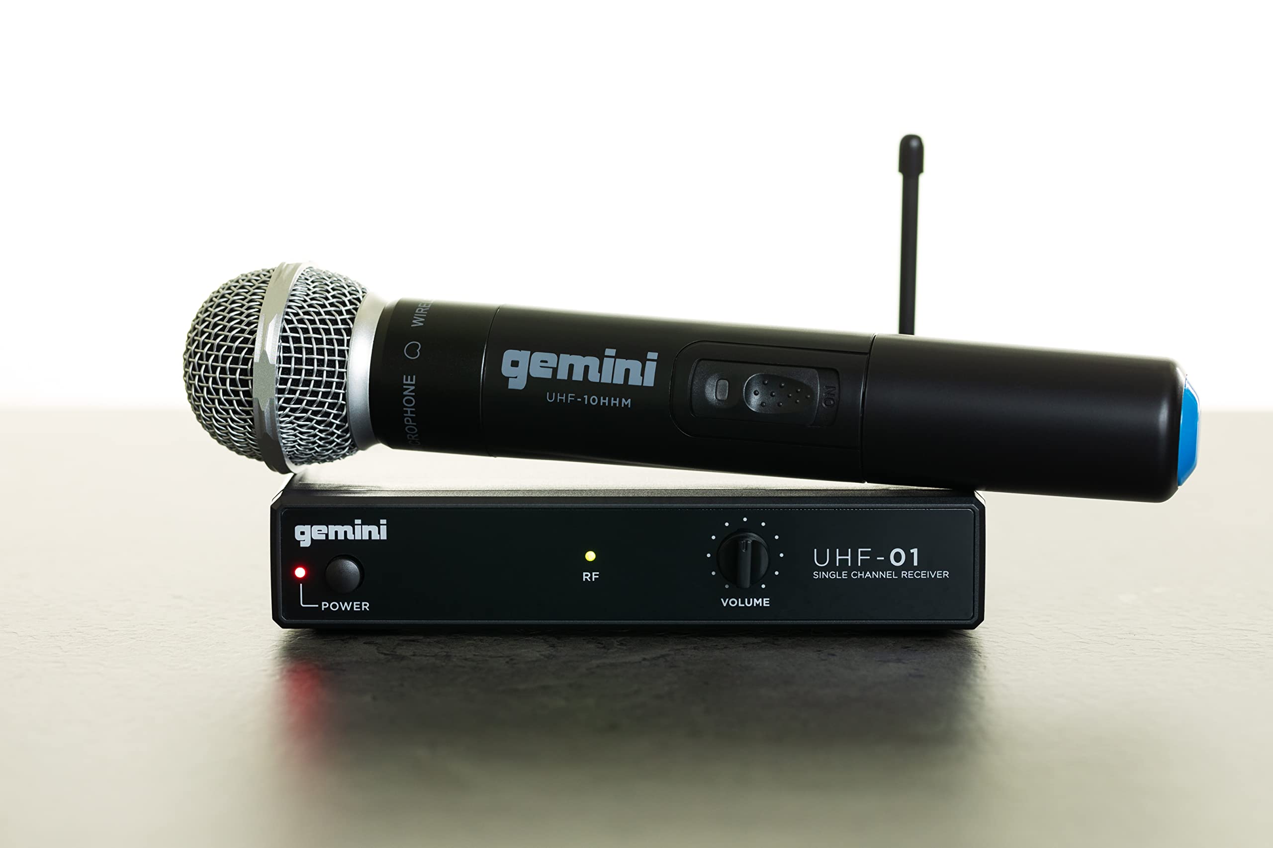 Gemini UHF-01M F1 Handheld Wireless Microphone System - Channel 1 - Professional Karaoke, DJ, and Podcast Mic