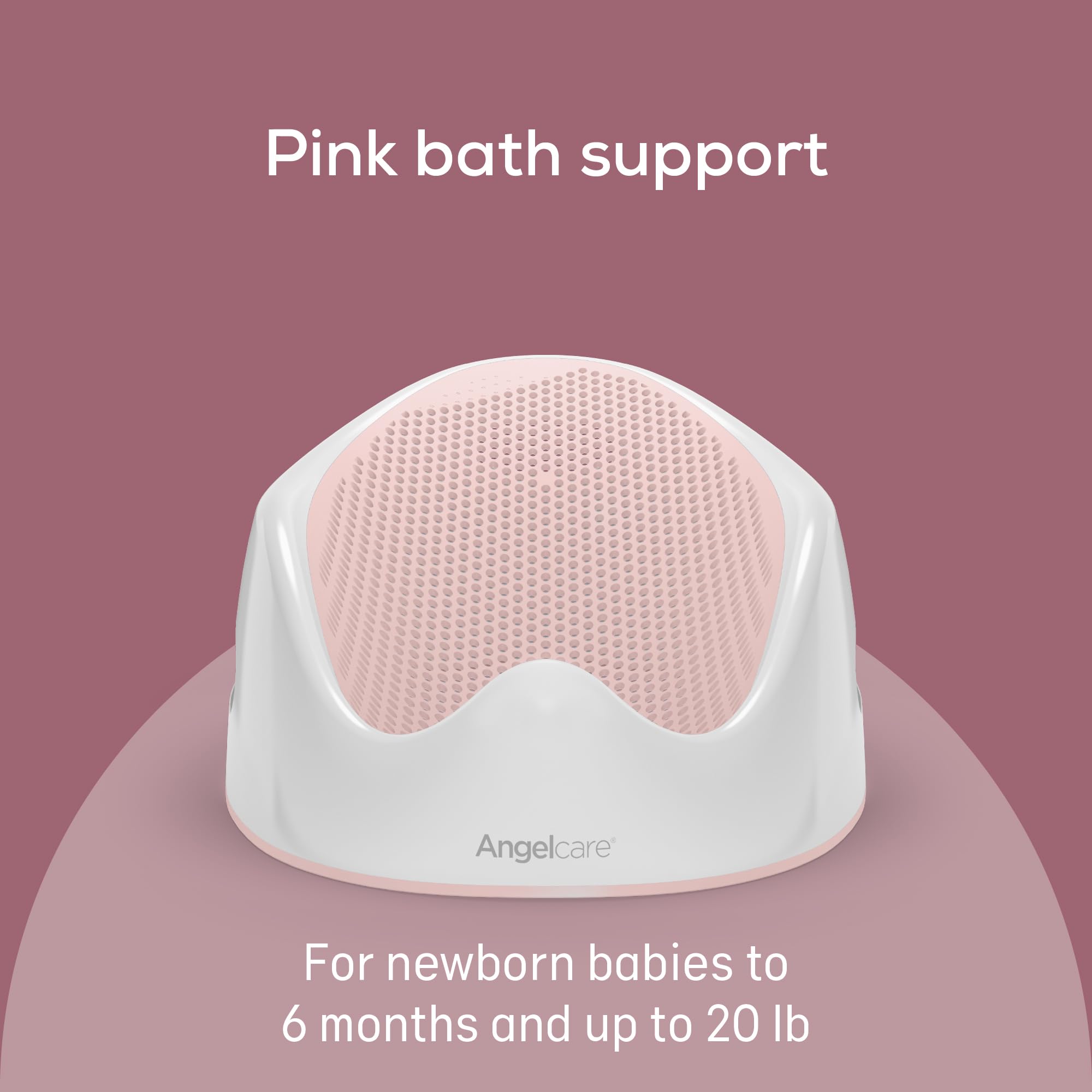 Angelcare Baby Bath Support (Pink) | Ideal for Babies Less than 6 Months Old