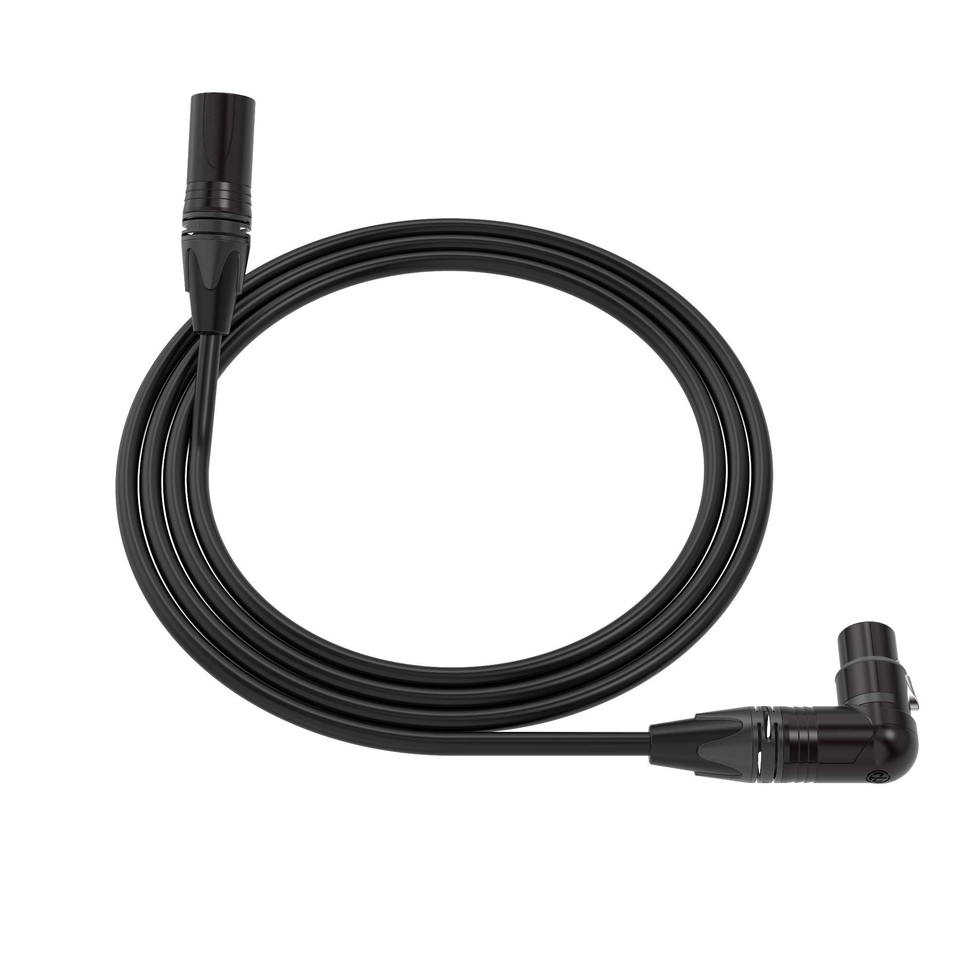 Mogami 2549 Professional Studio Microphone Cable | XLR Male 3-Pin to Right Angle XLR Female 3-Pin | Neutrik Gold | 5 Feet | Black | Assembled in The USA