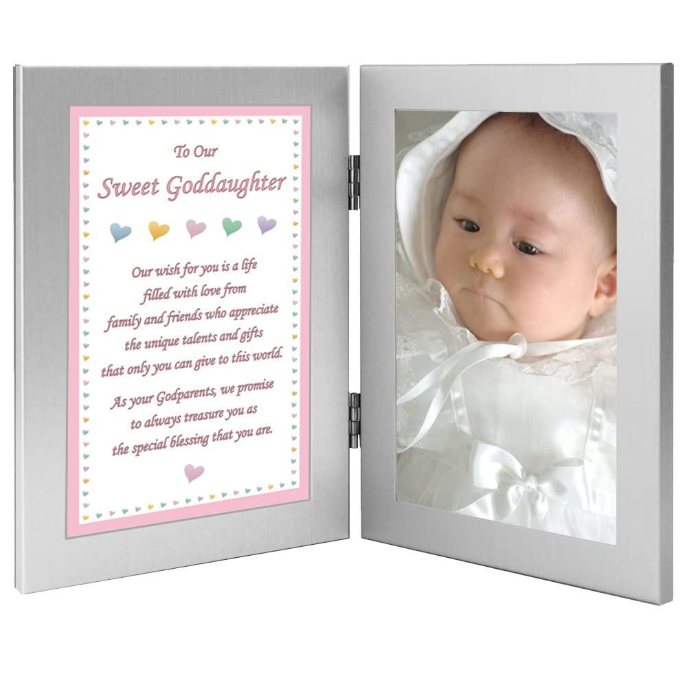 Sweet Goddaughter Gift, Poem from Godparents for Baptism or Christening, Add 4x6 Inch Photo
