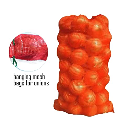 Deebree Extra Large Mesh Storage Produce Bags Reusable Vegetable Storage Bags 60 lbs Onion Storage Washable Net Bags 21β x 32β Pack of 10