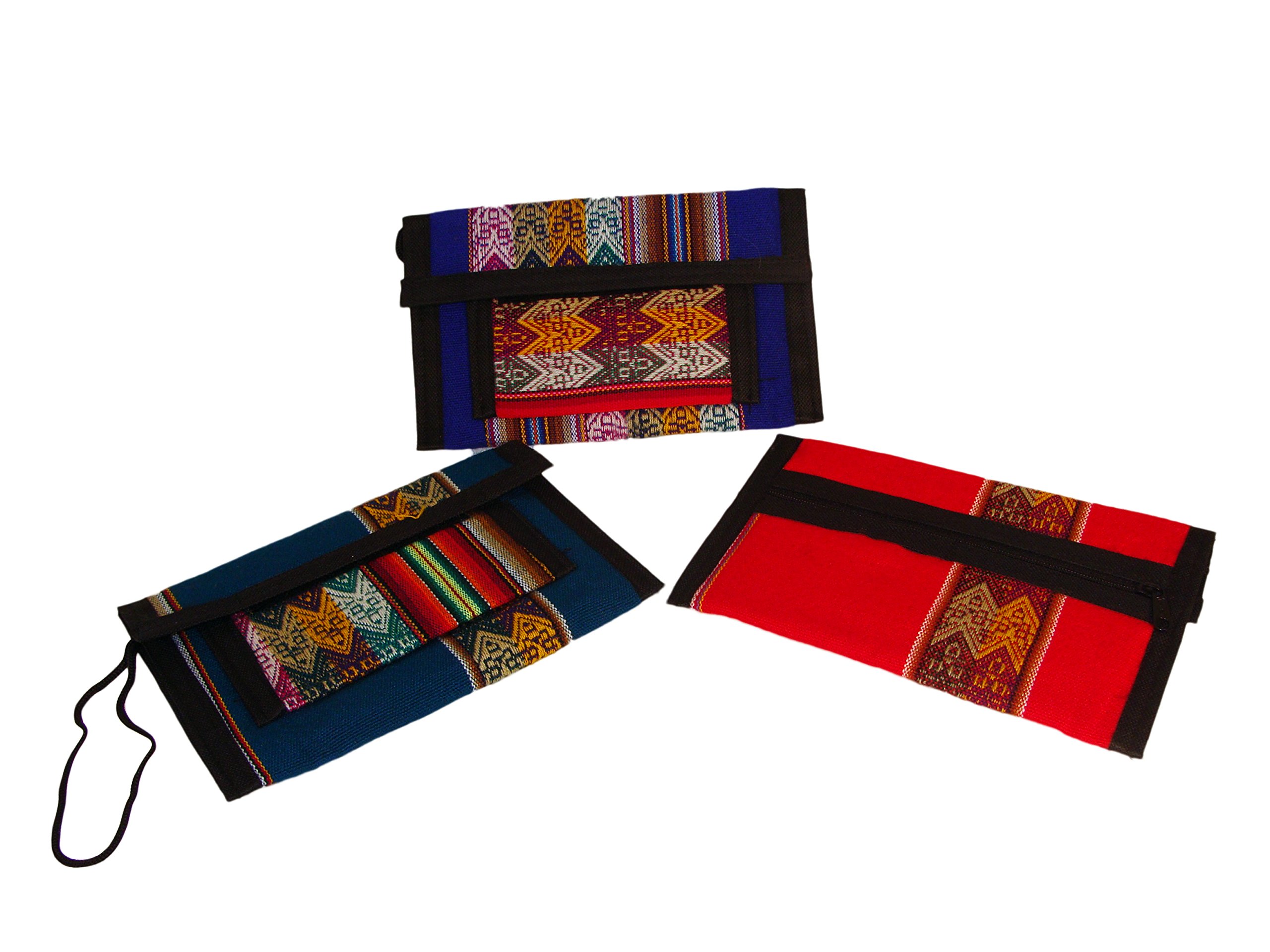 Dozen Purse Wallet Peru Manta Cotton Fabric Wholesale Pack 12 Lot Gift Shop000588