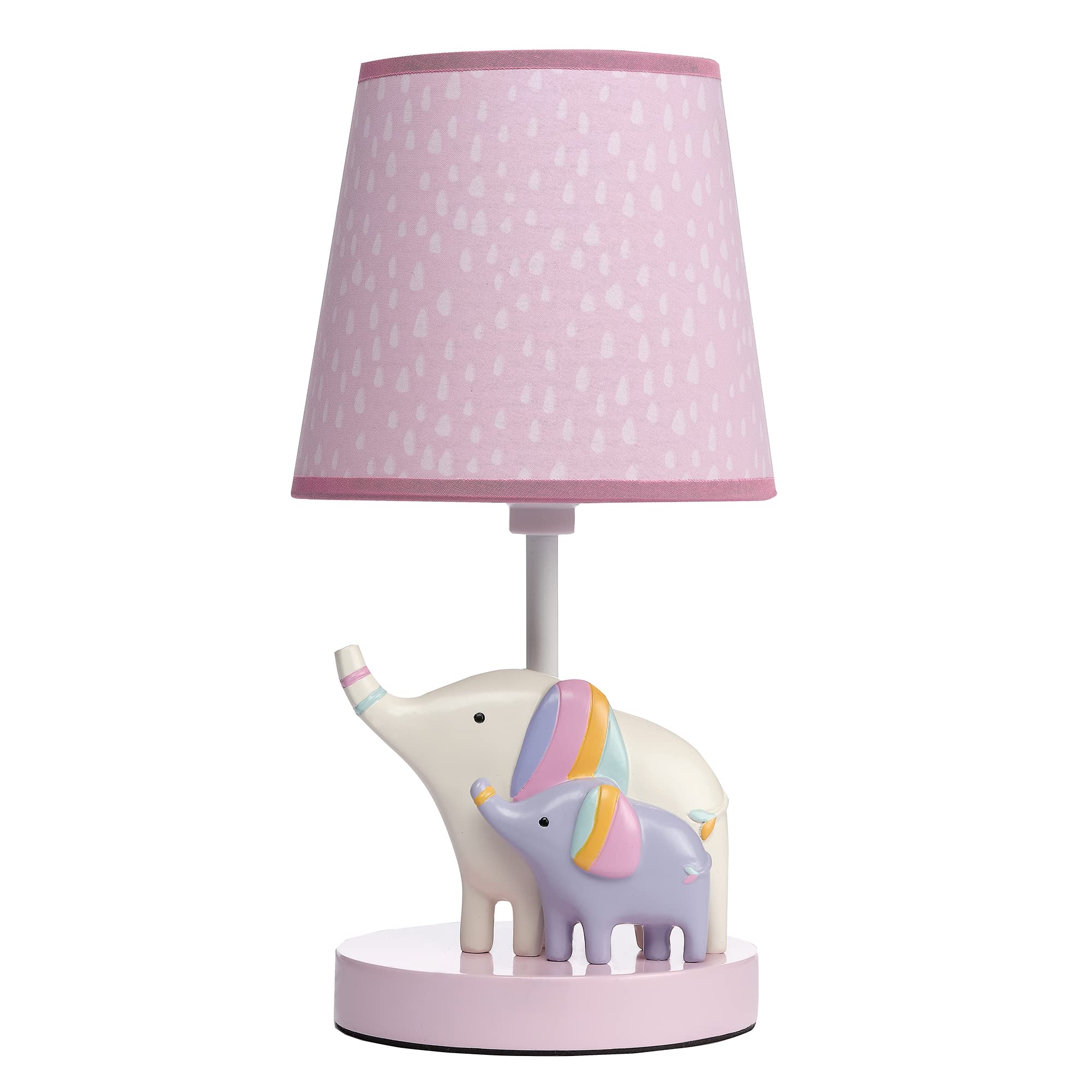 Bedtime Originals Elephant Dreams Pink/Lavender Nursery Lamp with Shade & Bulb
