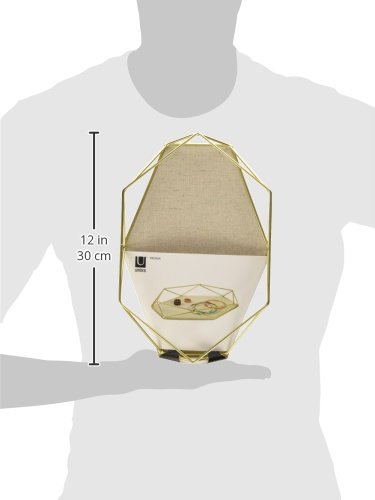 Umbra 299481-221 Prisma Tray, Geometric Plated Jewelry Storage, 11" Length x 7.25" Height x 1.5β Width, Matte Brass