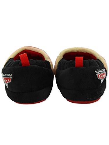 Disney Cars Lightning McQueen Tow Mater Toddler Boys Plush Aline Slippers (7-8 M US Toddler, Black/Red)
