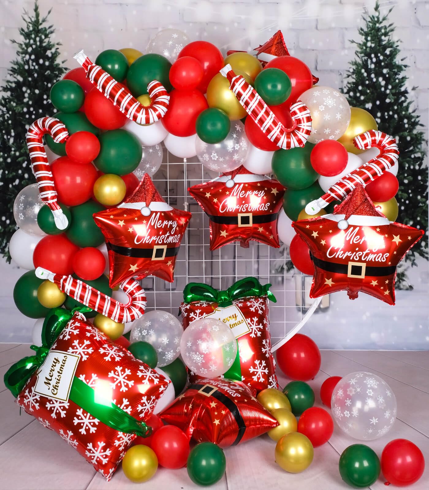 AULE Christmas Balloon Garland Arch Kit 120Pcs Balloons for Xmas