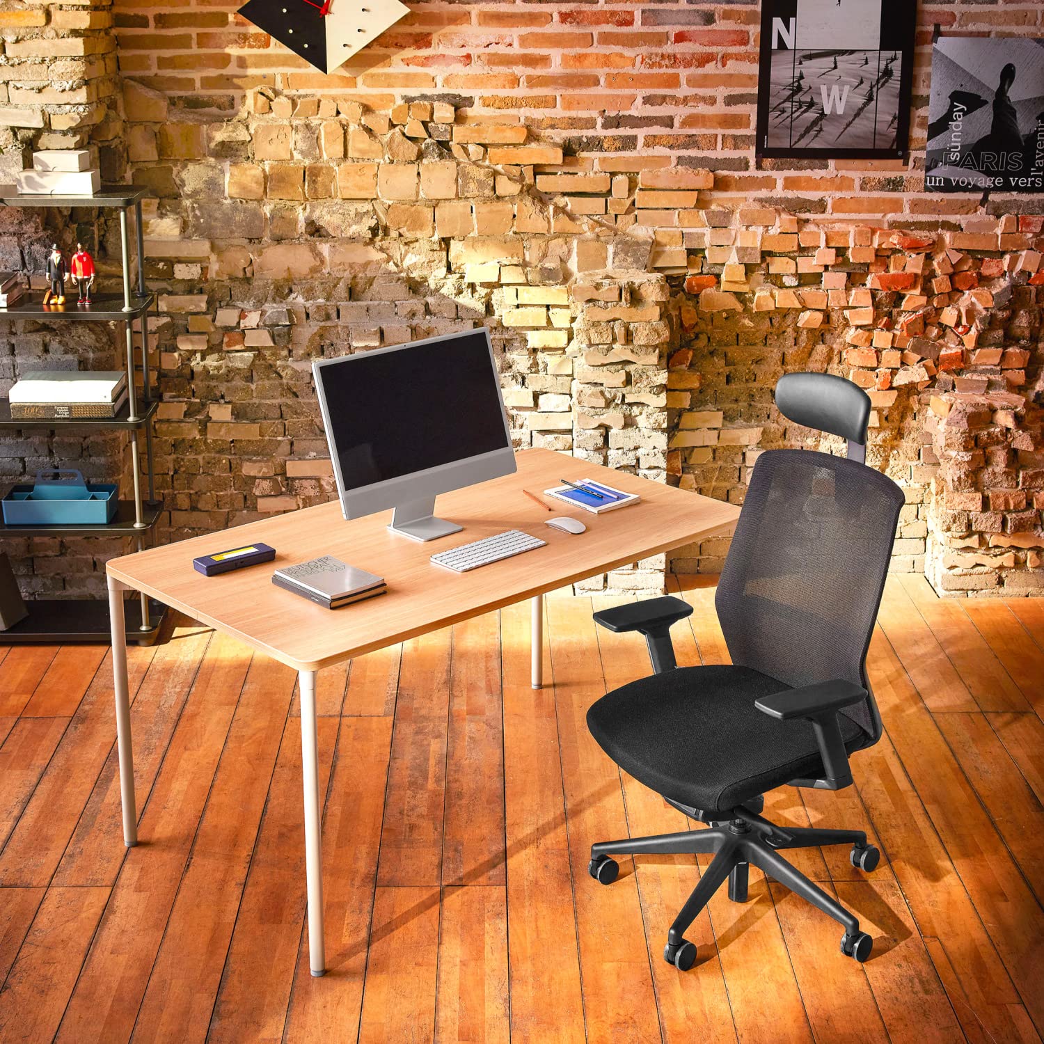 BESTUHL J17 Home Office Desk Chair - Ergonomic, High Back, 3 Lockable Recline Positions, 3-Way Armrest, Adjustable Seat Depth & Lumbar Support, Breathable Mesh Back (Black)