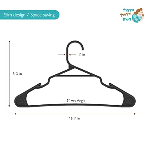 Eco-Friendly Clothing Hangers for Avg. Weight (Max 3lbs) Clothes Made from 100% Recycled Post Industrial Plastic (Beige, 20)