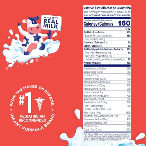 Enfagrow Premium Toddler Nutritional Drink, Vanilla Flavor, Omega-3 DHA for Brain Support, Prebiotics & Vitamins for Immune Health, Powder Can, 32 Oz, Pack of 4