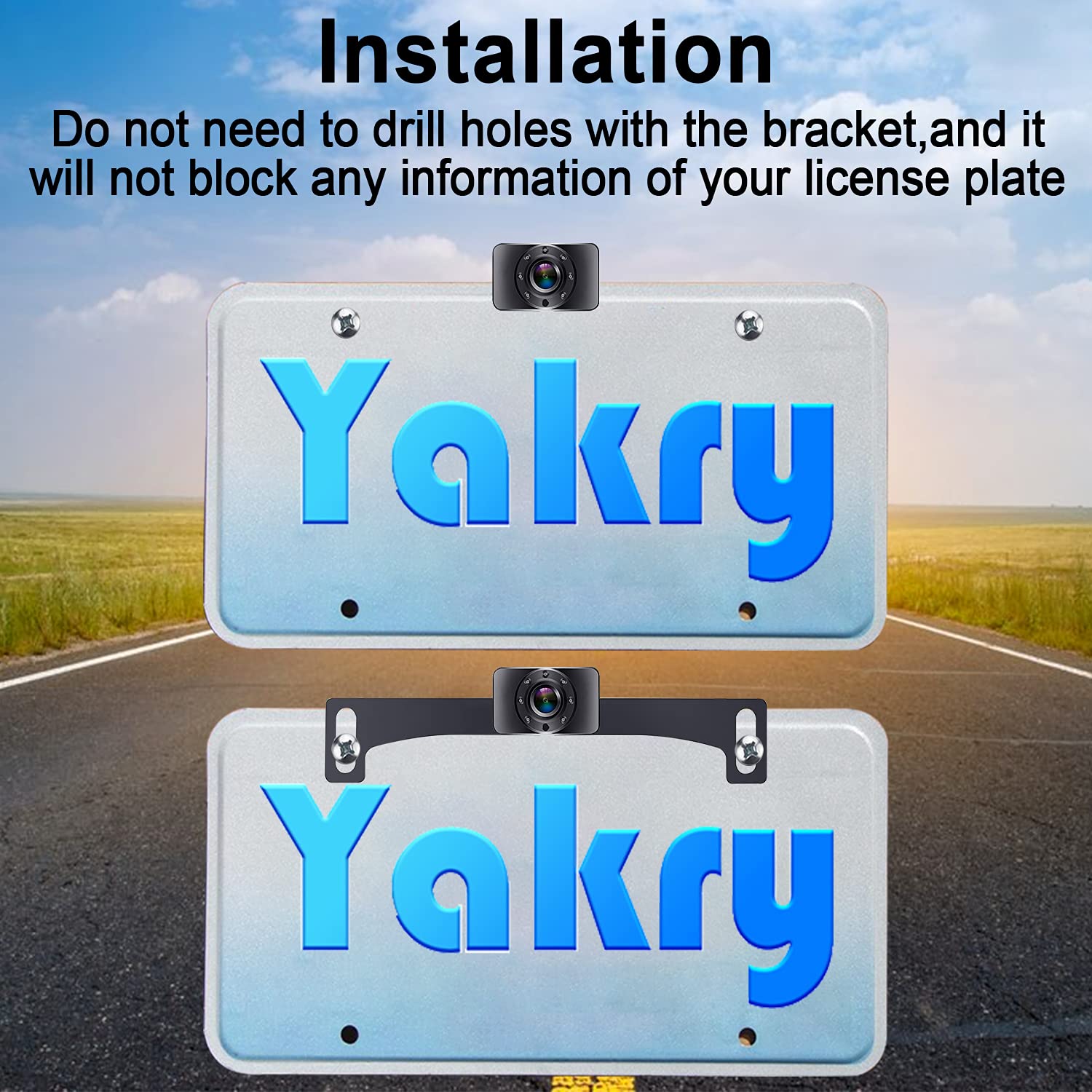 Backup Camera Car HD Rear View License Plate Back Up Reverse Cam Truck for Radio Stereo Night Vison Waterproof Yakry Y78