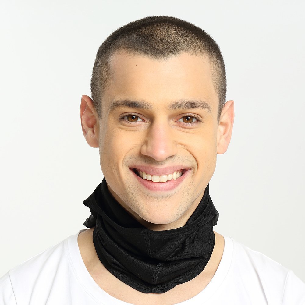 ALASKA BEAR Silk Balaclava Face Mask for Men and Women, Pure Mulberry Silk Neck Gaiter Black