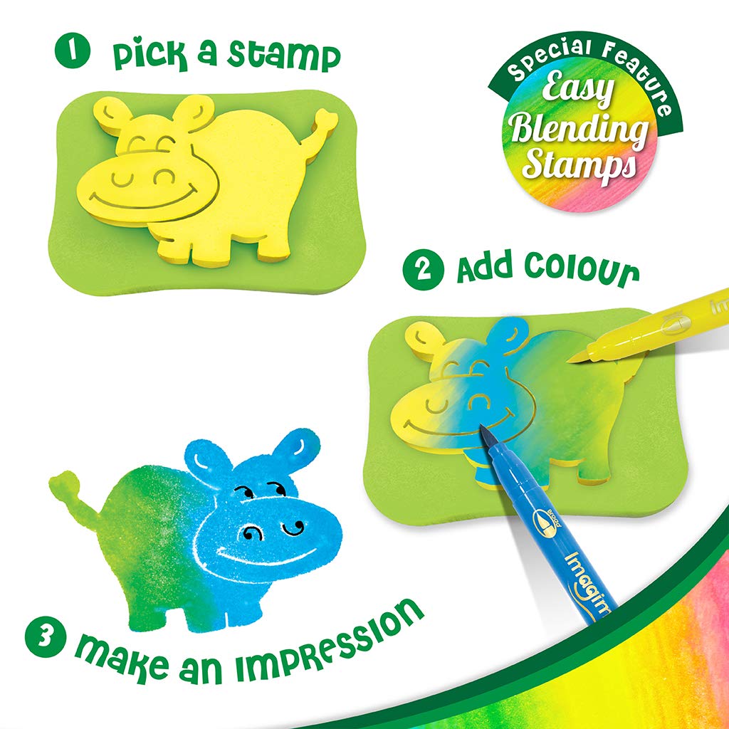 Imagimake Stamp Art Jungle | Easter Crafts for Kids Ages 3-5 | Easter Basket Stuffers for Toddler | Easter Toys | Easter Gifts for Toddlers | Easter Gifts for Girls & Boys 3, 4, 5, 6, 7, 8 Years