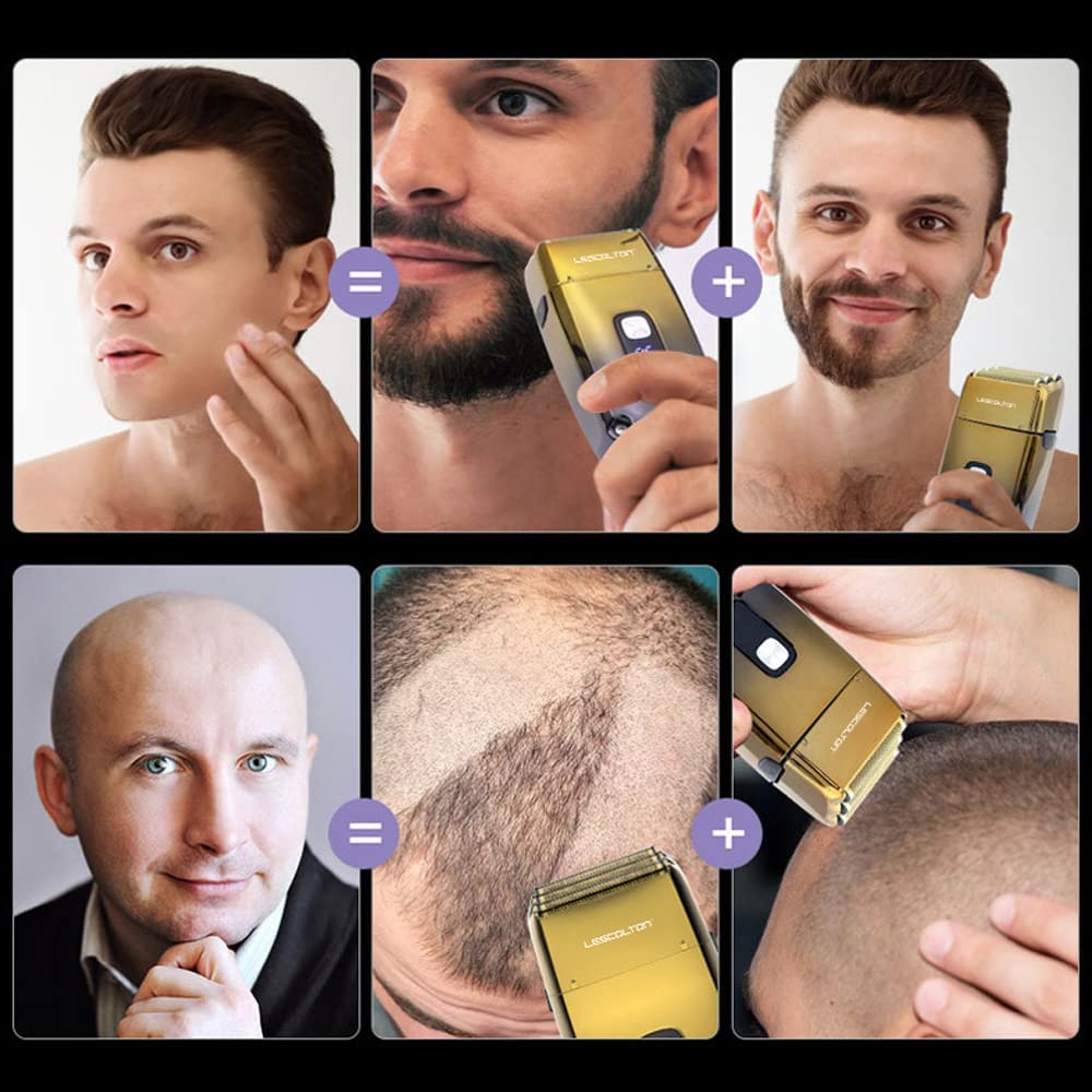 Beard Shavers for Men Electric Razor Cordless Rechargeable Triple Blades Shaver Electric Shaver for Men (Silver)