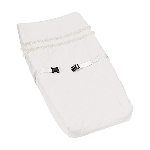 Sweet Jojo Designs Ivory Neutral Boho Bohemian Girl or Boy Baby Nursery Changing Pad Cover - Solid Color Beige Cream Off White Farmhouse Chic Unisex Minimalist Fringe Macrame Cotton Gender Neutral