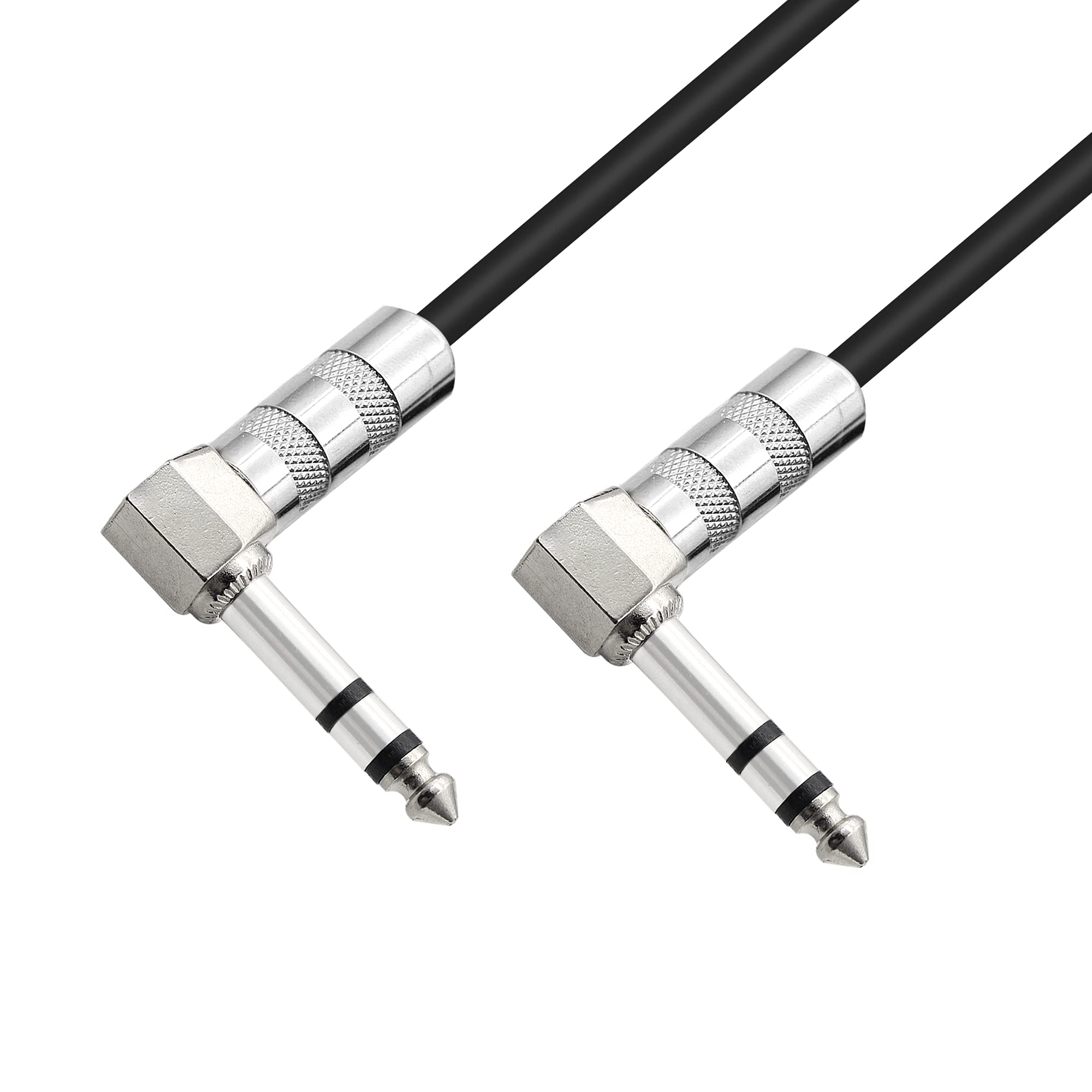 PNGKNYOCN 1/4 inch TRS Cable Right Angle 6.35mm Male to 6.35mm Male 90 Degree Stereo Audio Extension Cable for Guitar,Amplifiers, Mixers,Microphones,Etc (50cm)