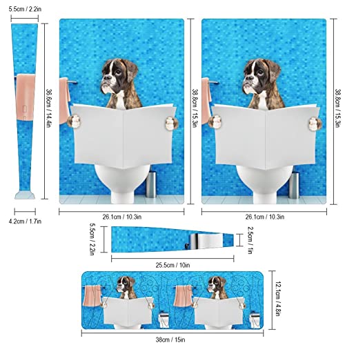 Boxer Dog Sitting on A Toilet Seat Full Protective Skin Cover Design Wrap Decal Sticker Compatible with PS5 Digital Edition Console and Controller