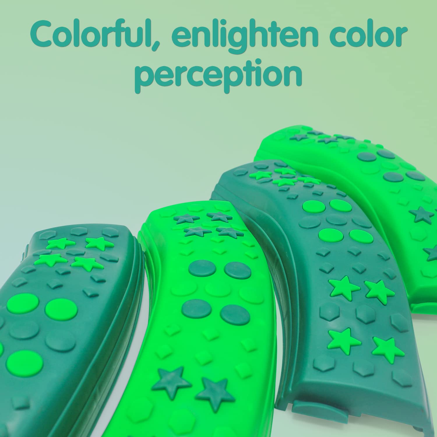 monleelnom Children's Outdoor Wave-Shaped Balance Beam Stepping Stones Children's Obstacle Course Five-Star Pattern Non-Slip Texture The Bottom is Equipped with Non-Slip mats (4CS)