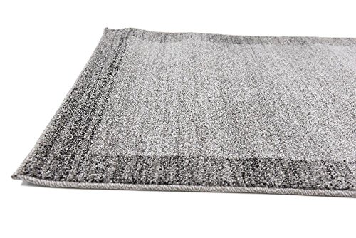 Unique Loom Del Mar Collection Area Rug - Abigail (2' 7" x 10' Runner, Light Gray/ Black)