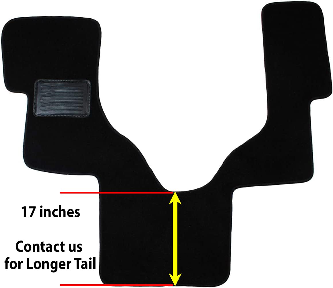 Auto Mat Store One-Piece Front Carpet Floor Mat with Serge Edges and Heel Pad Compatible with Ford E-Series/Econoline Vans (Black)