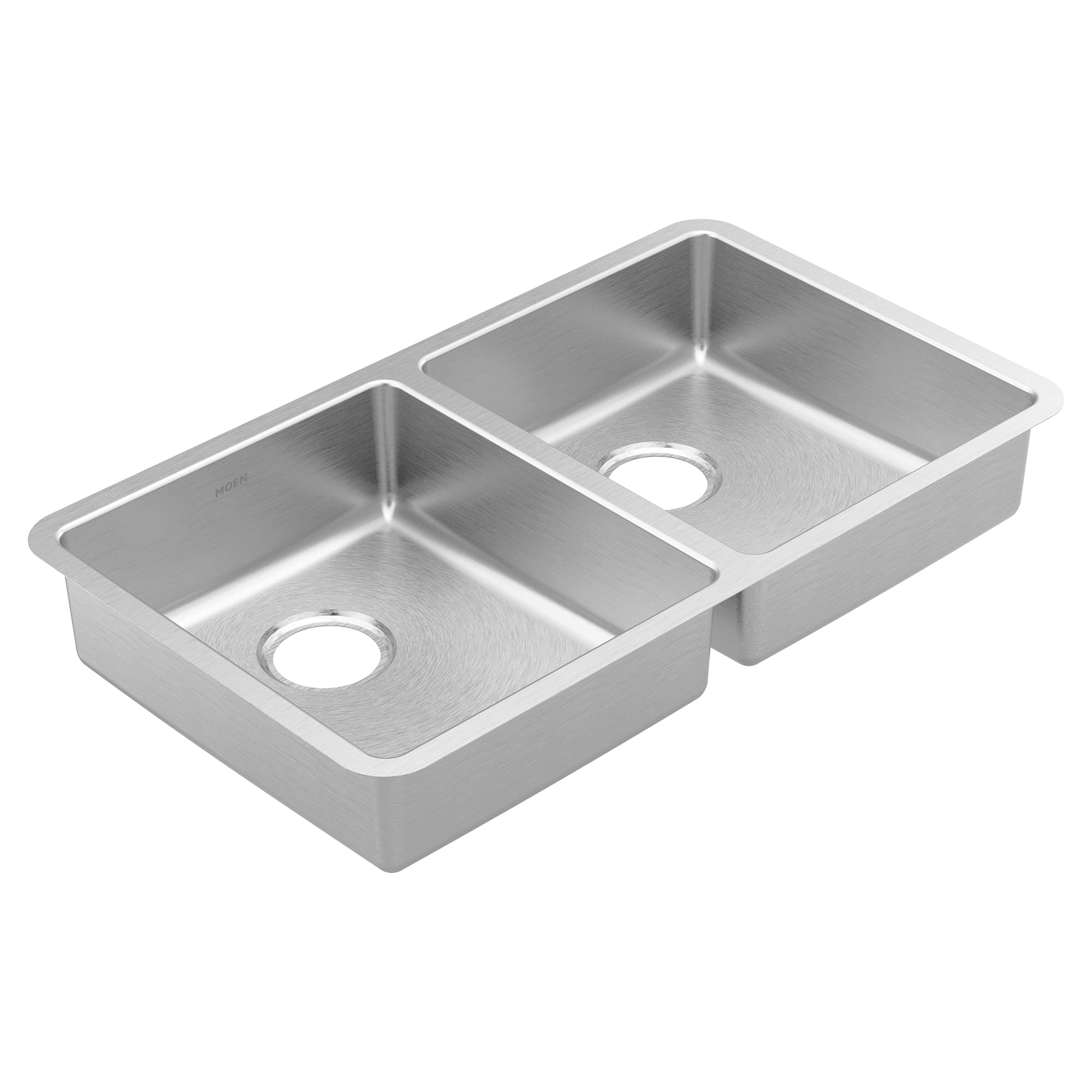 Moen Prep 18-Gauge Stainless Steel Undermount 31.75" x 18.5" x 5.5" Double Bowl Kitchen Sink with Rear Drains, GS18260B