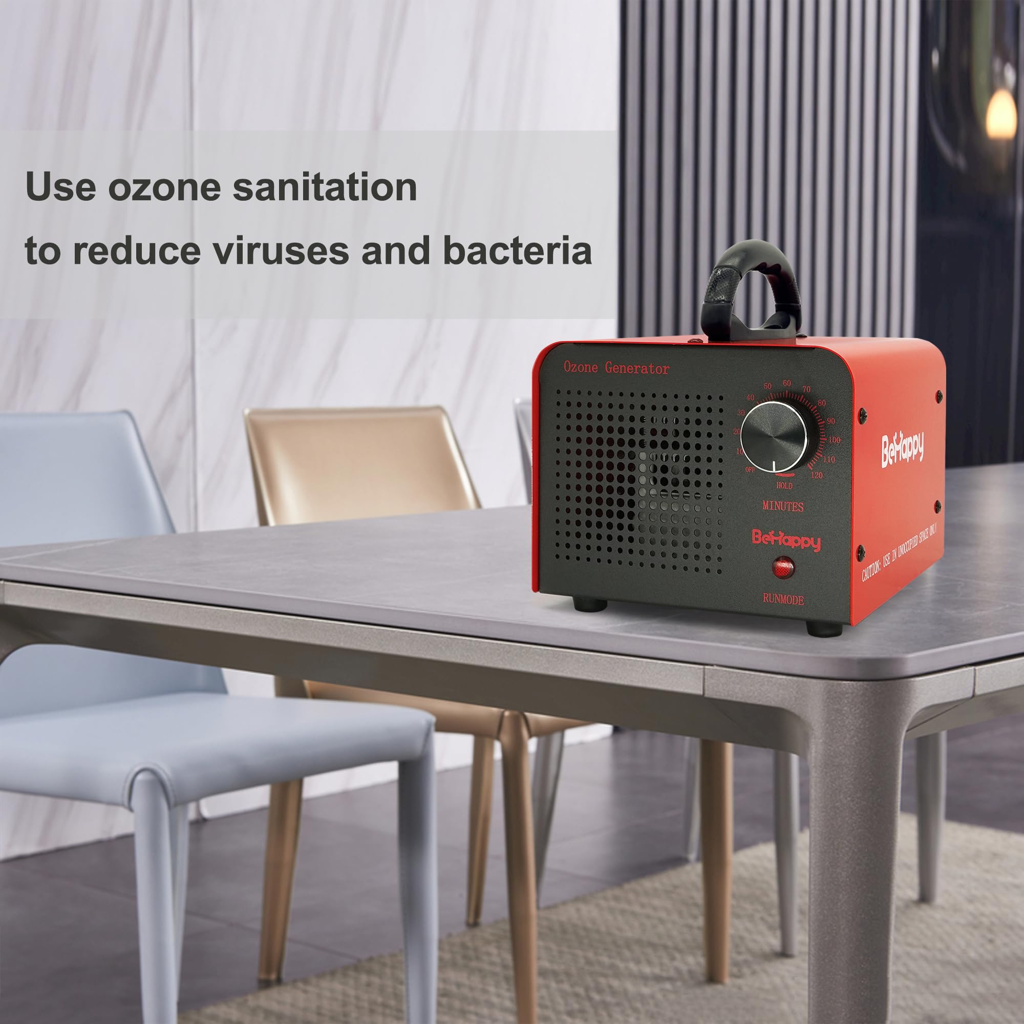 BeHappy Ozone Generator 10,000mg/h, Industrial Ozone Machine Odor Remover for Room, Home