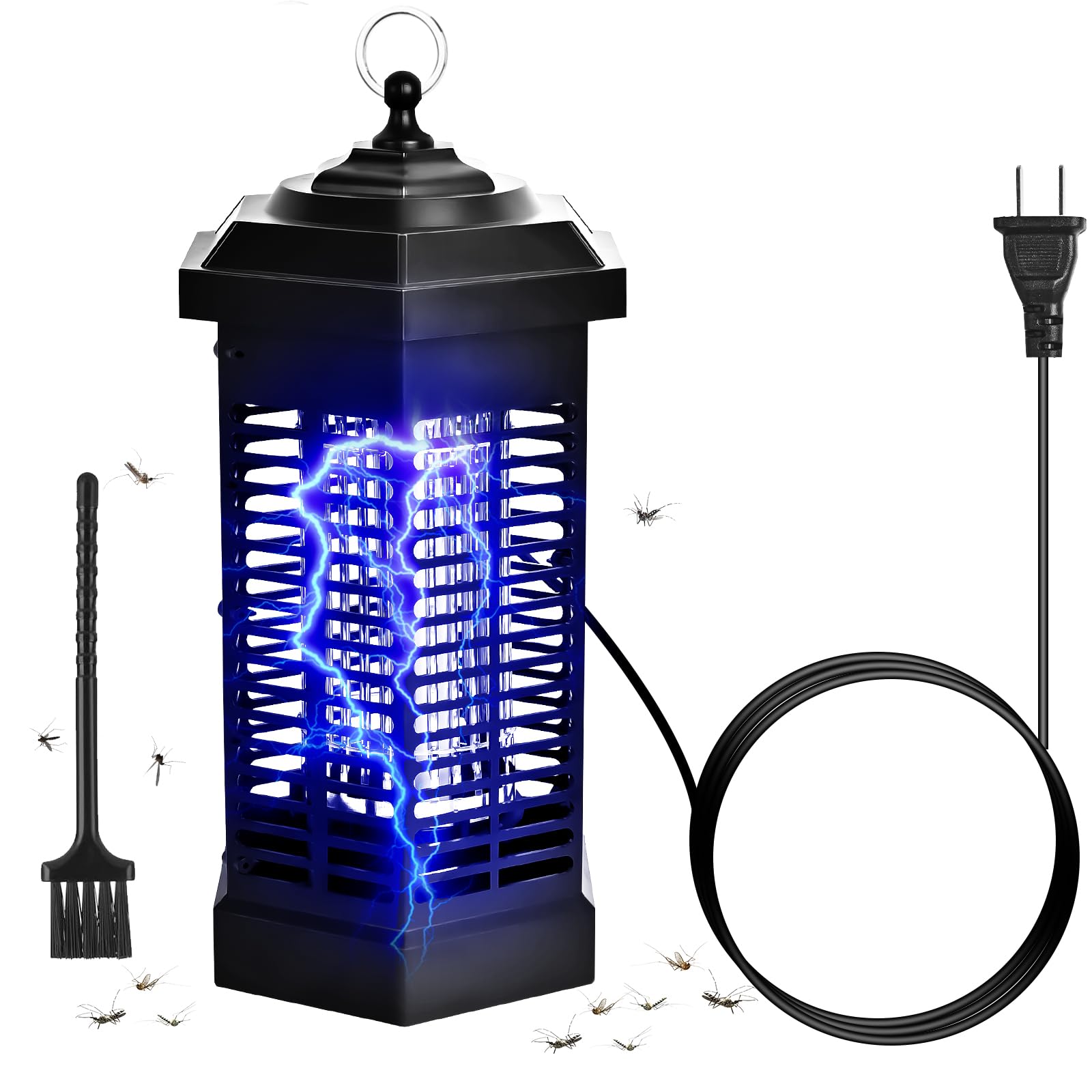 Bug Zapper Outdoor, 4200V Electric Mosquito Zapper Indoor Plug in Fly Zapper IPX4 Waterproof Mosquito Repellent Outdoor Patio Mosquito Killer Fly Swatter for Home, Kitchen, Backyard, Camping