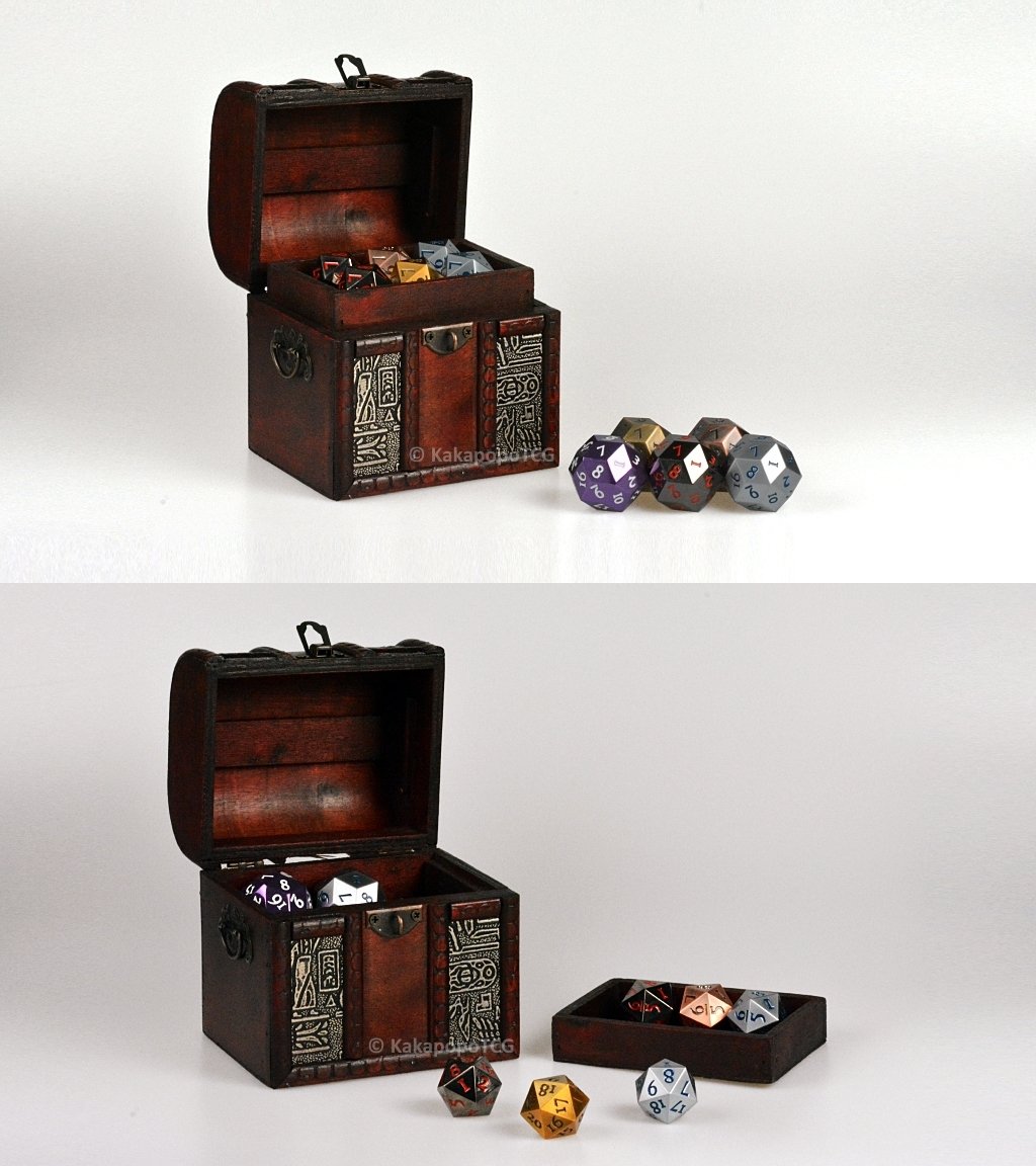 KakapopoTCG Elven Chest (Growth) Lockable Wood Deck and Counter Box Trading Cards MTG Magic FaB TCG YGO PTCG EDH Commander Box Dice Box DnD Spell Card Box
