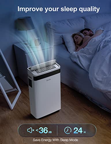 Dehumidifiers for Home and Basement, Grelife 4,500 Sq. Ft 50 Pint Dehumidifier with Drain Hose, 3 Modes, Child Lock, 24H Timer,Defrost,Dry clothes,Easy-to-clean filter,for Large Room, Bedroom,bathroom