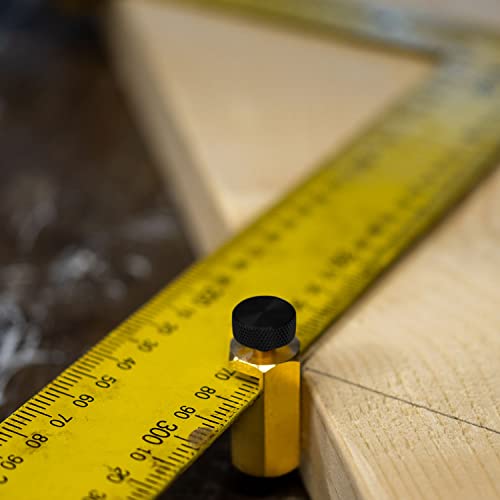 Clarke Brothers Stair Gauge β 2pcs Stair Tread Gauge for Conventional Framing Square or Carpentry Square β Heavy-Duty Brass Stair Gauge Set β Large Knob Size β Long Brass Body