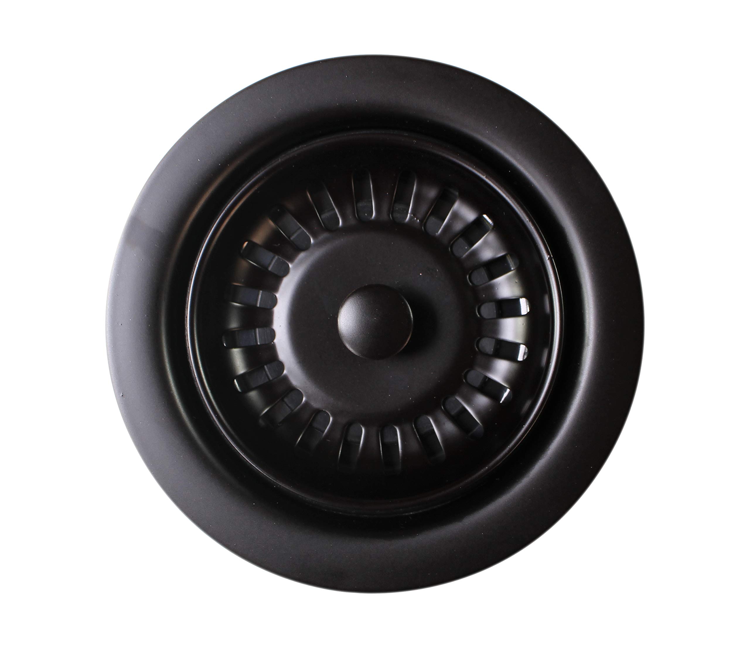 Westbrass CO2195S-12 Combo Pack 3-1/2" Wing Nut Twist Style Large Basket Extra-Deep Collar Kitchen Sink Waste Disposal Flange with Strainer Stopper, Oil Rubbed Bronze