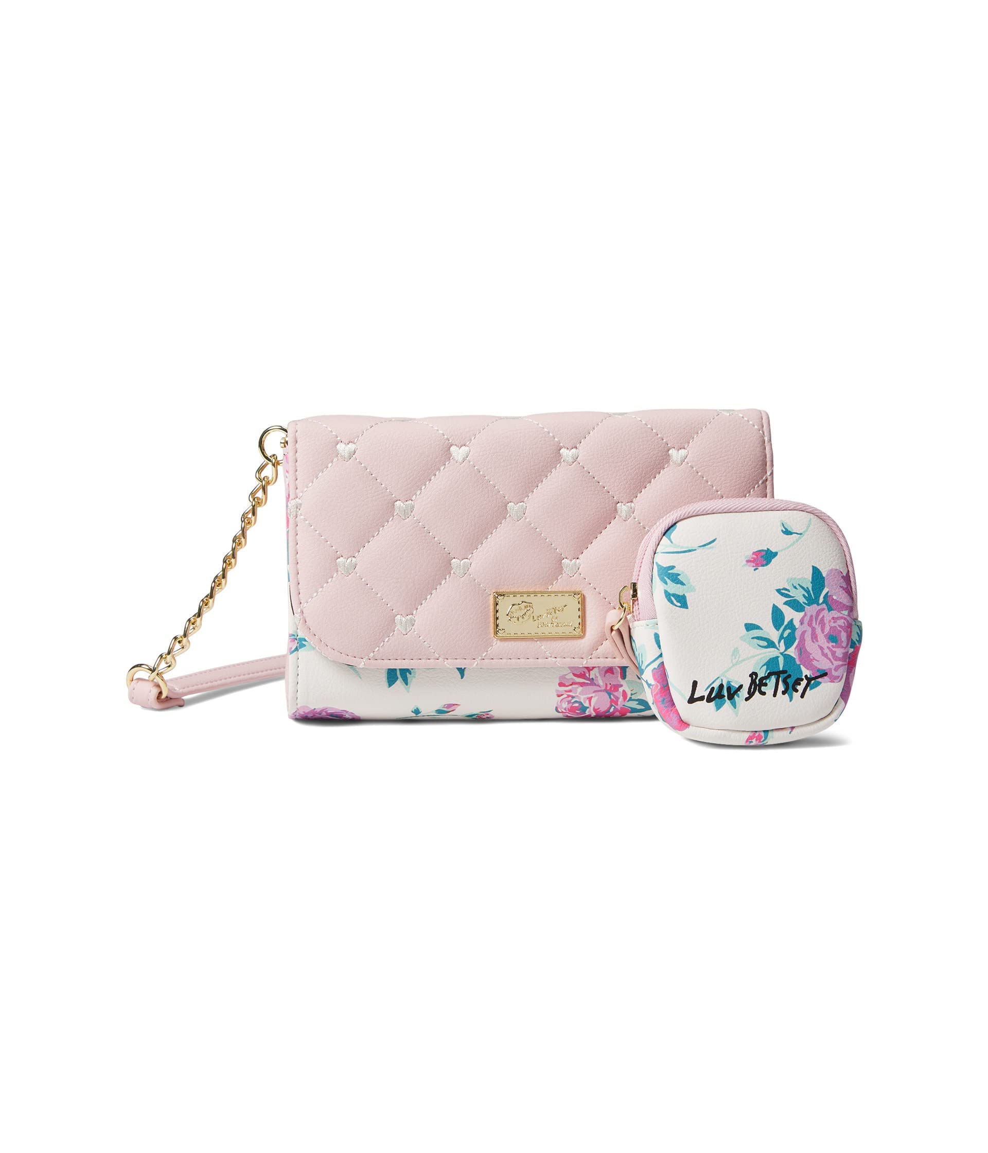 Luv Betsey Foley Crossbody with Ear Bud Case White Floral One Size