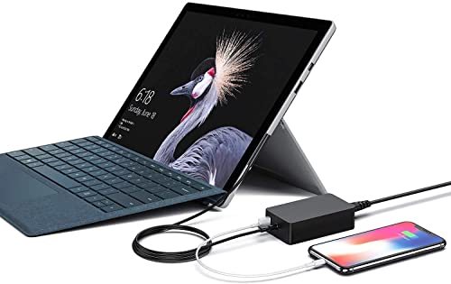 DHMXDC Surface Charger 44W 15V 2.58A Compatible with Microsoft Surface Laptop 1/2/3, New Surface Pro 7/6/5/4/3/X, Surface Book 1/2, Surface Go 1/2