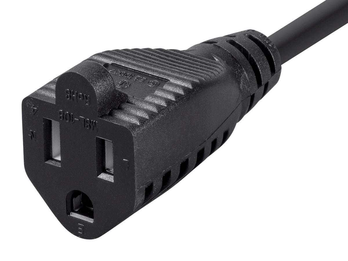 Monoprice Desktop Computer Power Cord - IEC 60320 C14 to NEMA 5-15R, 10 Amp, 1250 Watt, SVT, 125 Volt, 18AWG, 6 Feet, Black