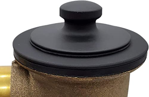 Westbrass D321H-62 14" Brass Bath Waste & Overflow Assembly with Twist & Close Drain Plug and Illusionary Faceplate, Semi-Exposed, Matte Black