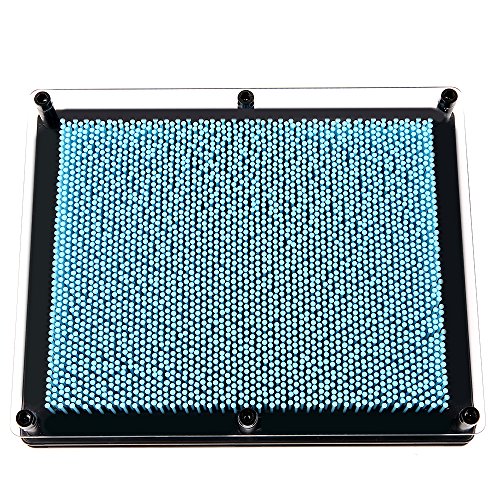E-FirstFeeling 3D Pin Art Toy Extra Large 10" X 8" Pin Art Board Pin Impression Sculpture Toy for Kids Adults Hand Mold Board Toy - Light Blue